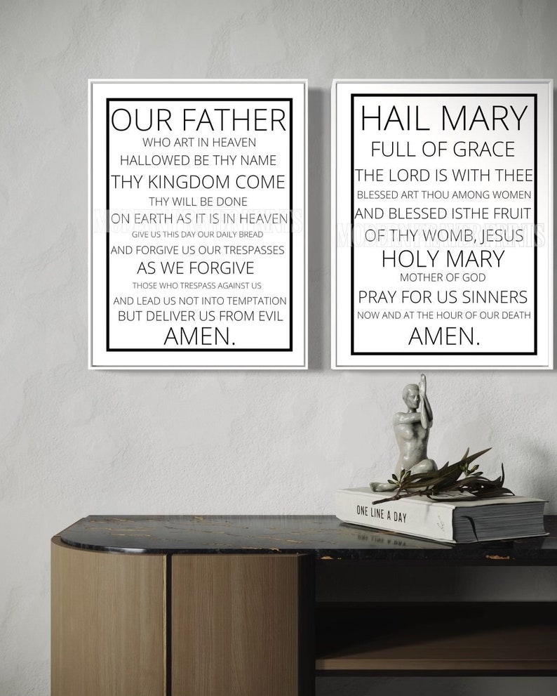 Our Father Prayer/the Lords Prayer and Hail Mary.set of 2.instant ...