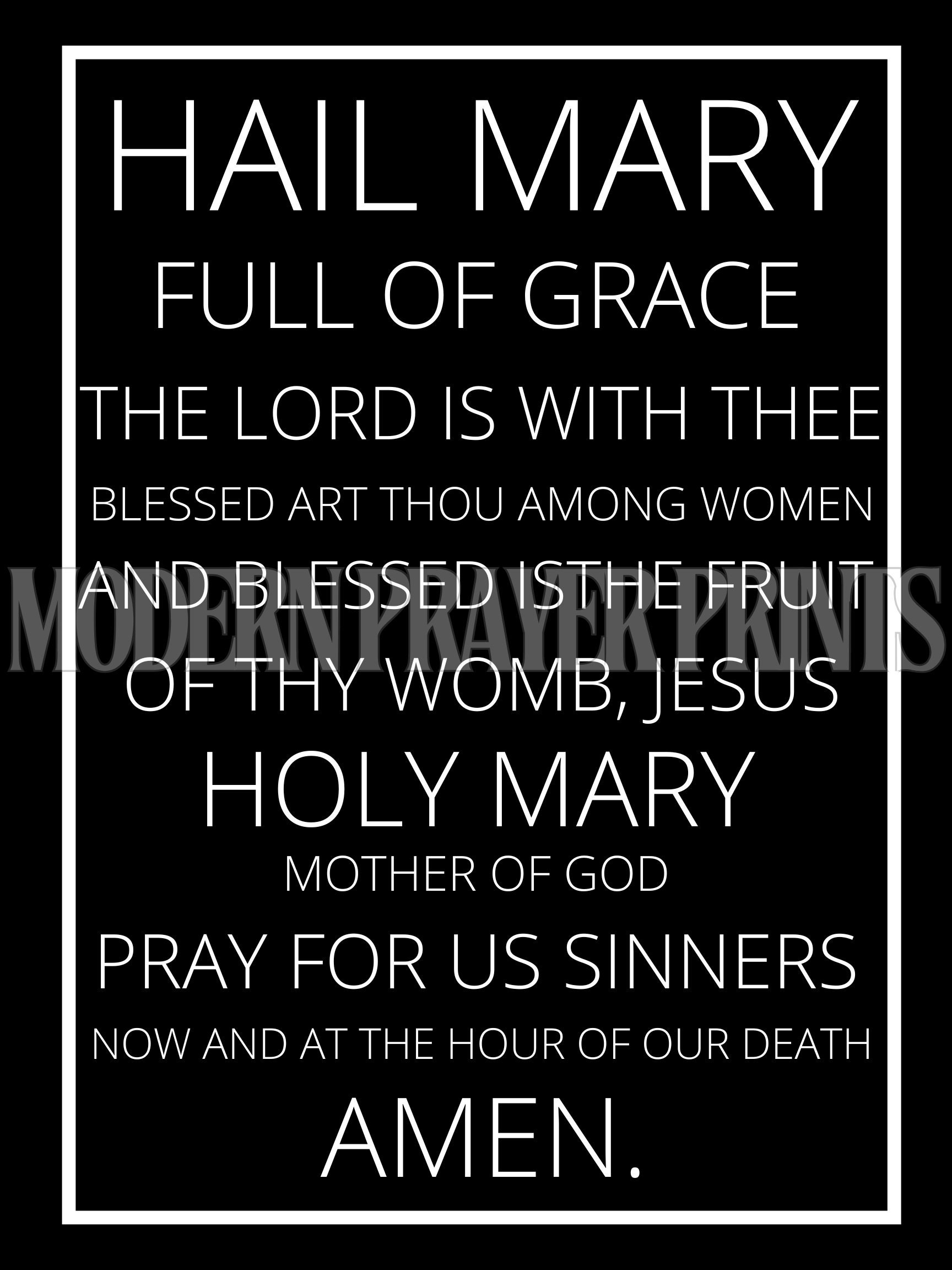 Our Father Prayer and Hail Mary Prayer.set of 2.instant Download.wall ...
