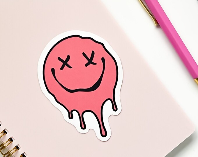 I'm Fine Melting Smiley Face Vinyl Sticker - Etsy