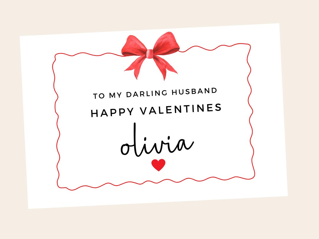 Personalised to My Darling Husband Valentines Card/ Happy Valentines ...