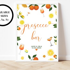 Prosecco Bar Sign/ Citrus Spritz Alcohol Drinks Spring Summer Lemons ...
