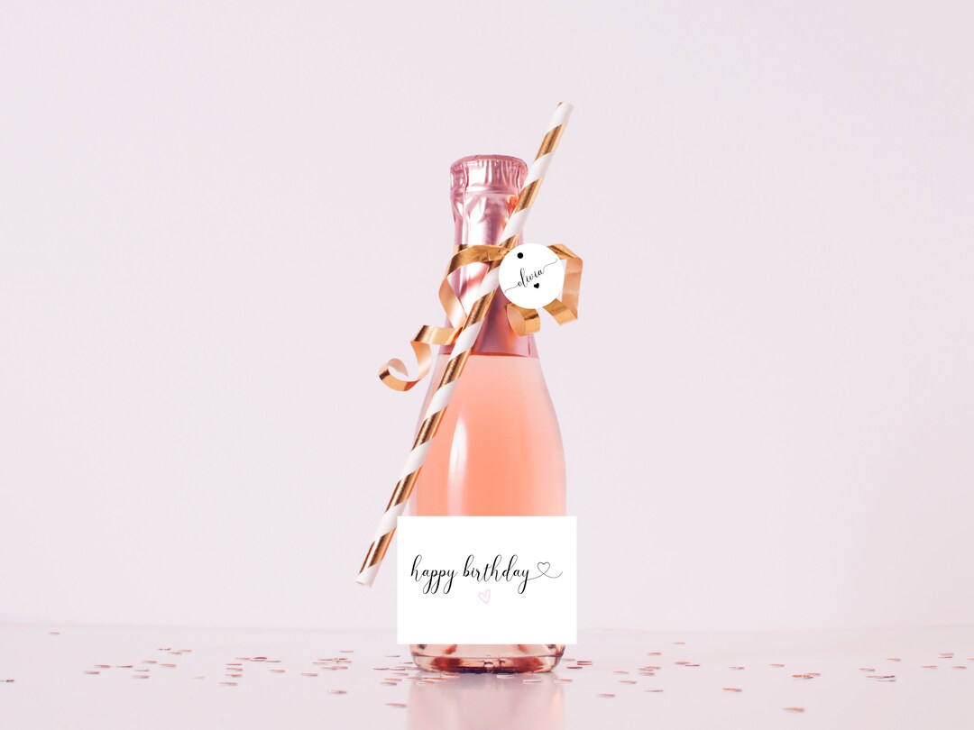 Happy Birthday Prosecco Bottle Label/ Personalised Champagne Bottle ...