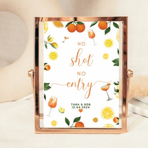No Shot No Entry Sign/ Alcohol Bar Prosecco Drinks Spring Summer Lemons ...