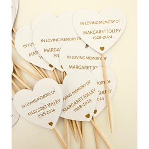 Personalised in Loving Memory Cupcake Toppers/ Celebration of Life ...