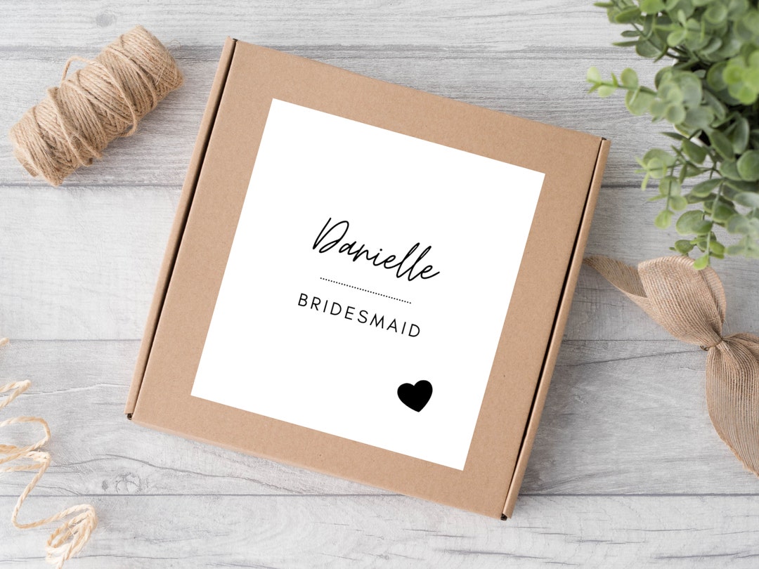 Gift Box Stickers/ Personalised Box for Presents Label/ Bridesmaid ...