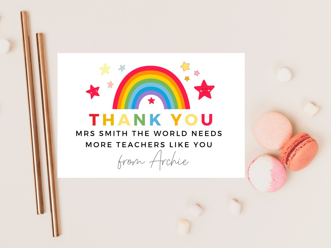 Thank You the World Needs More Teachers Like You Card/ Custom Pastel ...