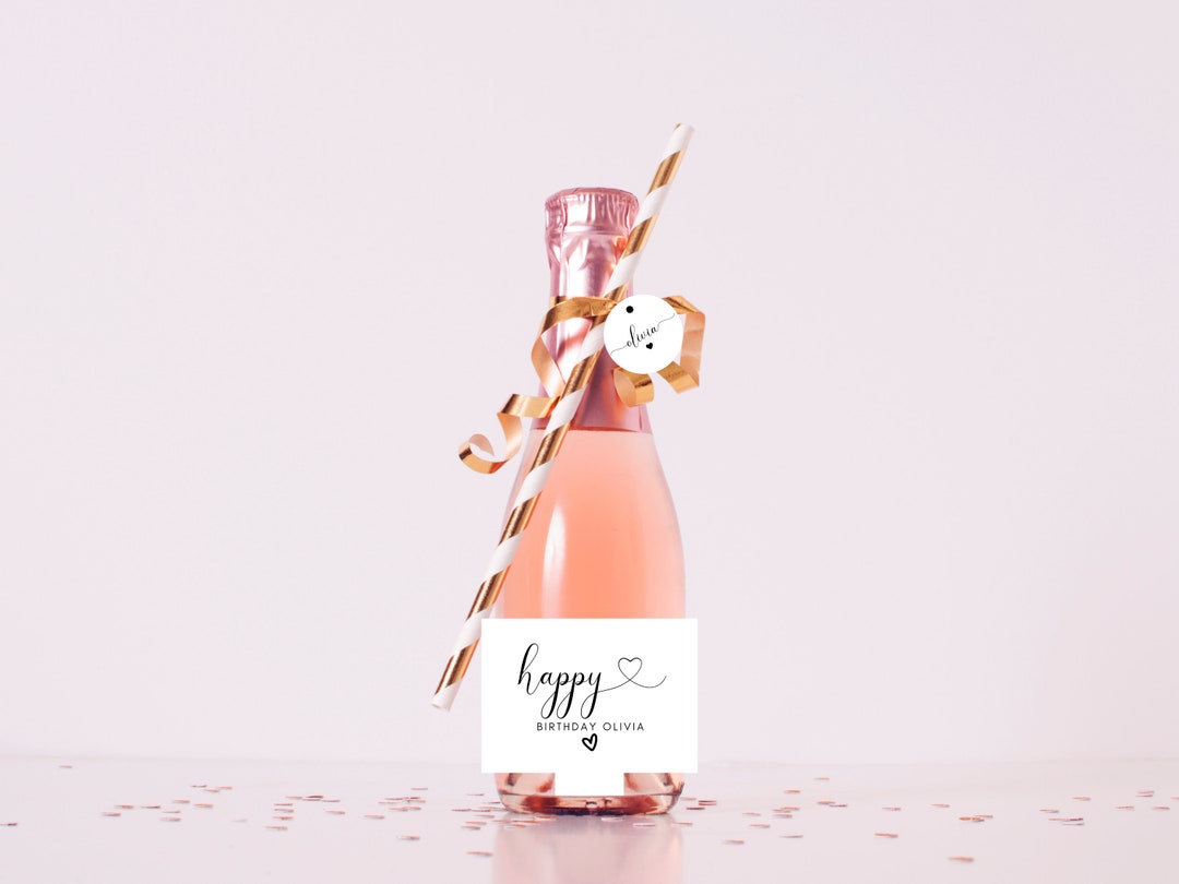 Happy Birthday Prosecco Bottle Label/ Personalised Champagne Bottle ...