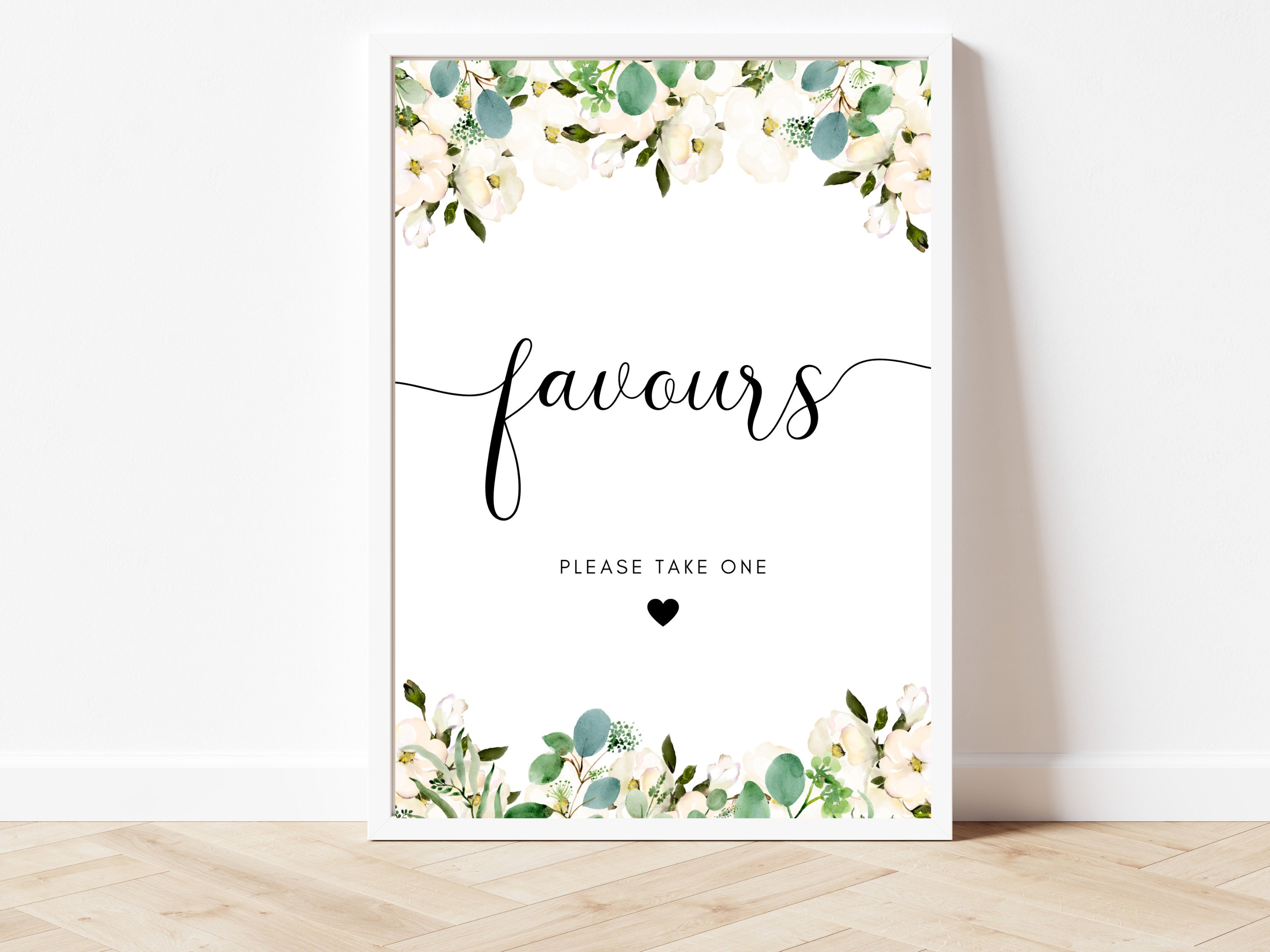 Editable Favours Sign/ Greenery Floral Wedding Favours Party - Etsy