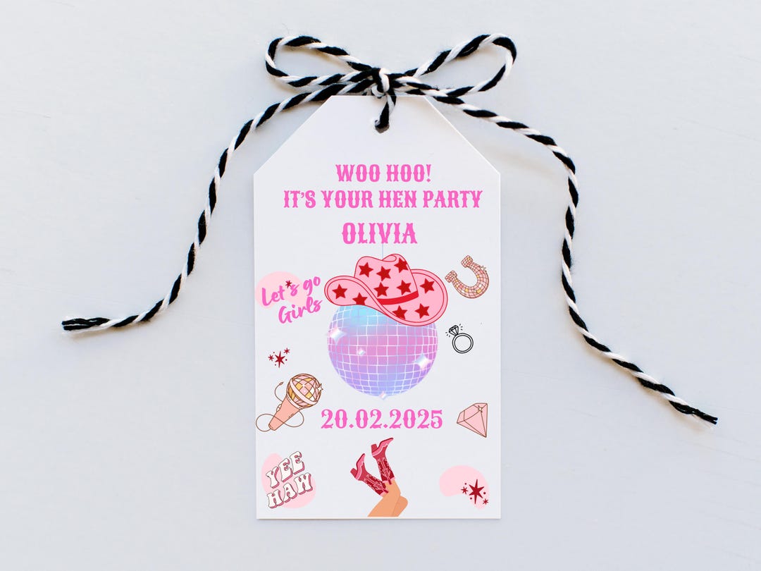 Woo Hoo Its Your Hen Party Gift Tag/ Bachelorette Party Last Rodeo ...