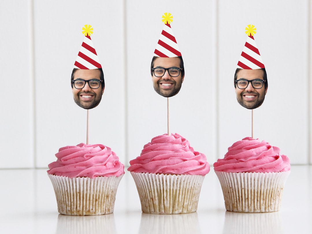 Fun Anniversary Photo Cupcake Toppers/ Wedding Anniversary Cupcake ...