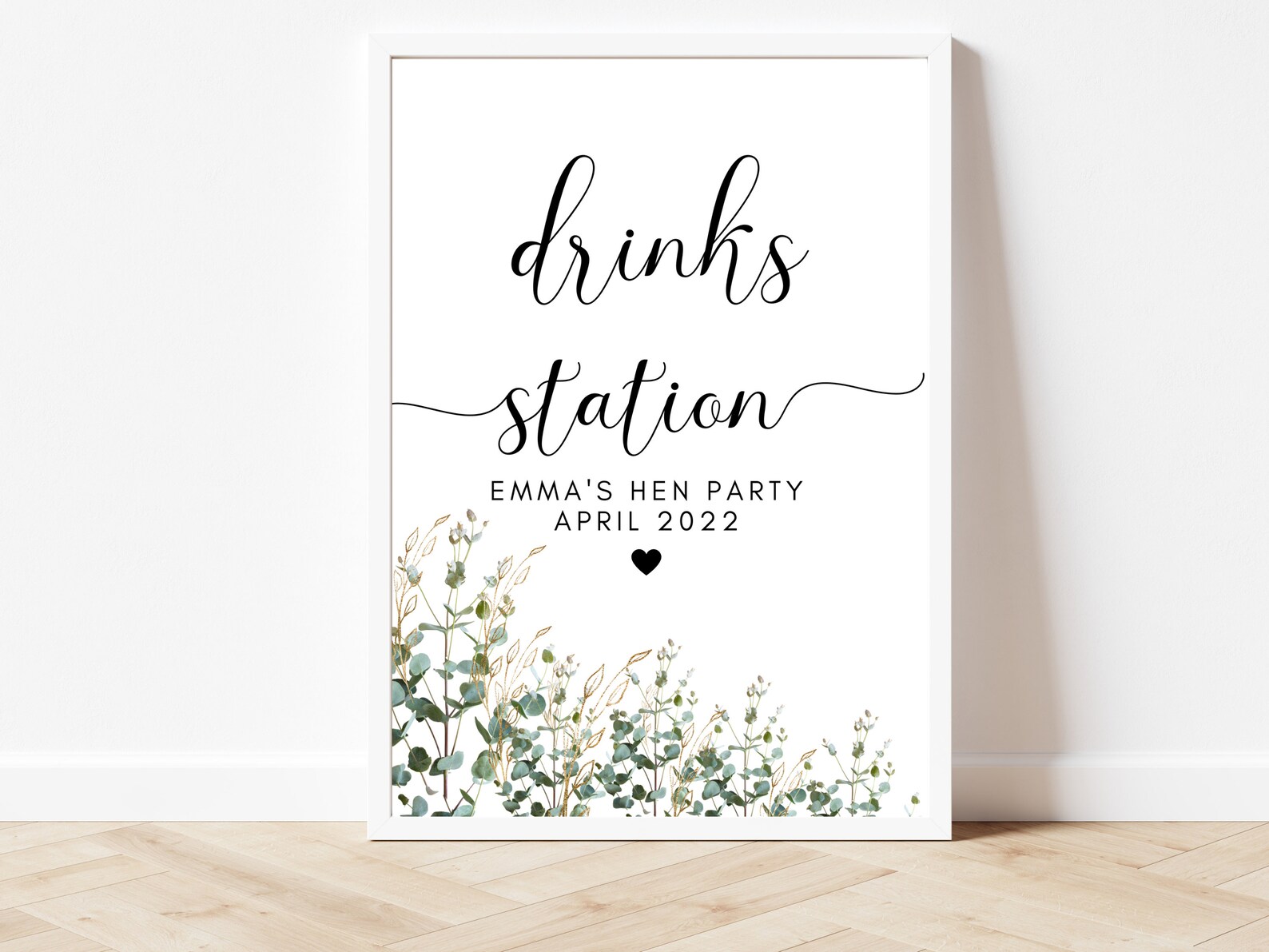 Hen Do Welcome Print/ Eucalyptus Kiss the Miss Goodbye/ - Etsy UK