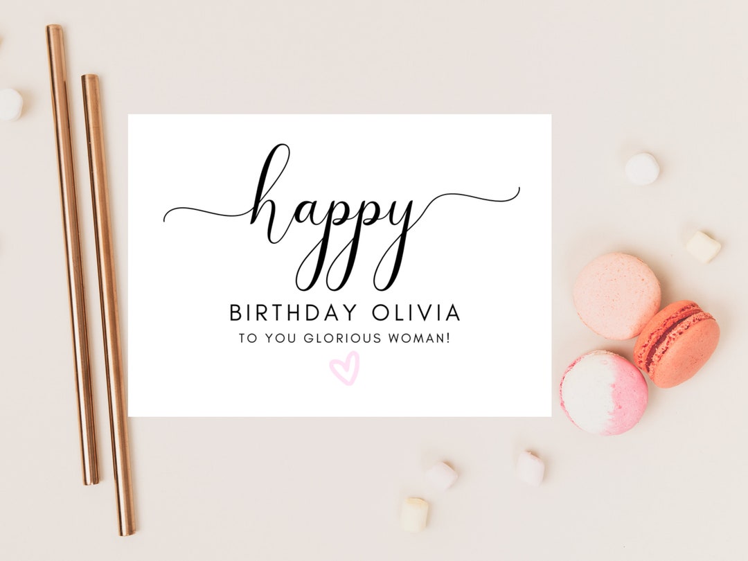 Happy Birthday to a Glorious Woman Card/ Personalised Happy Birthday ...