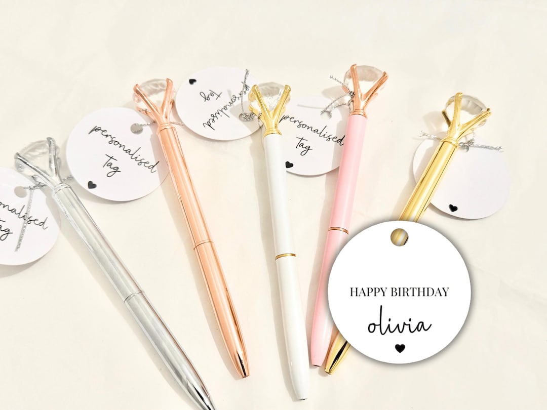 Personalised Happy Birthday Pen Tag/ Sparkle Party Gift Box Filler ...