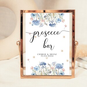 Prosecco Bar Sign/ Blue Theme Party Poster/ Drinks Bar Alcohol Wedding ...