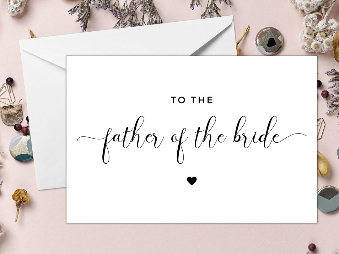 To the Father of the Bride Card/ Thank You Card for Father of the Bride ...