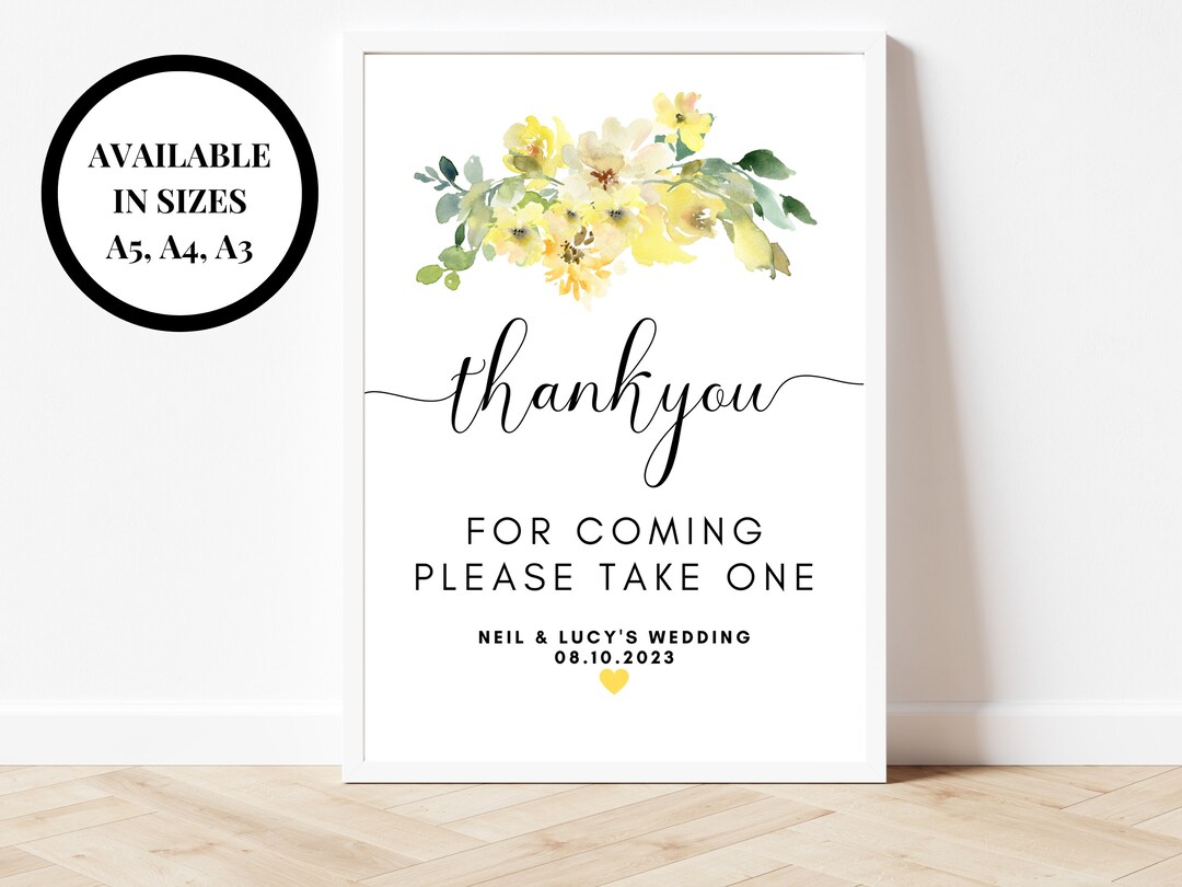 Personalised Birthday Thank You Sign/ Yellow Roses Flowers Happy ...