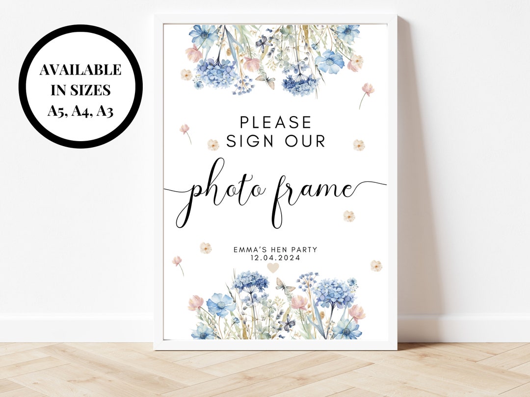 Please Sign Our Photoframe Sign/ Blue Theme Wedding Reception Poster ...