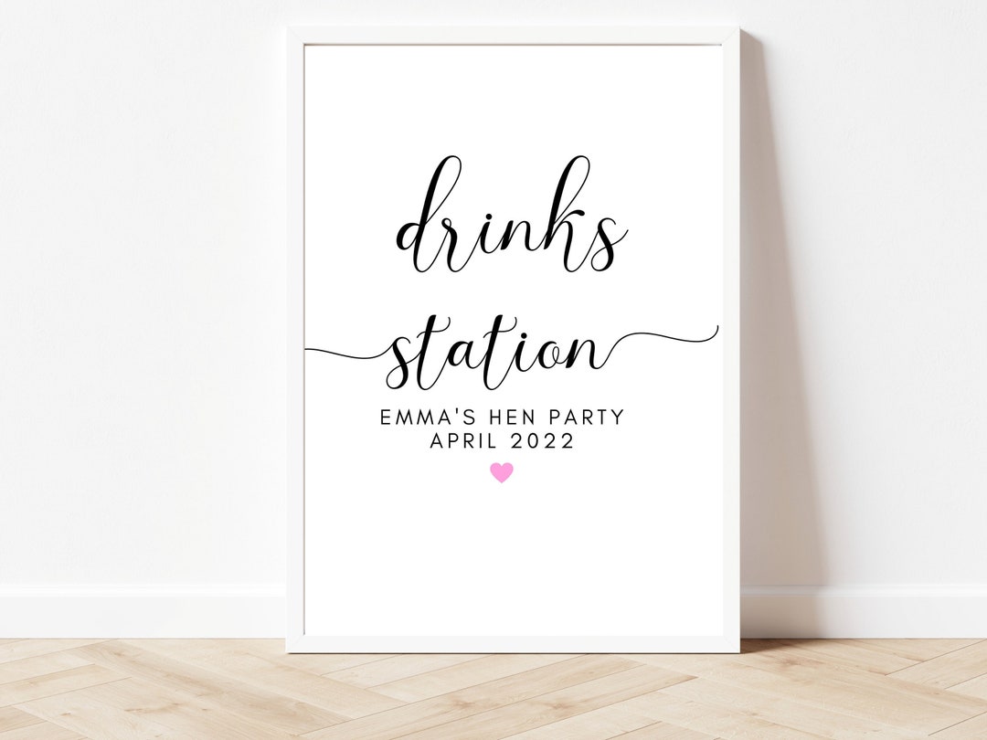 Personalised Birthday Drinks Station Party Sign/ Simple Happy Birthday ...