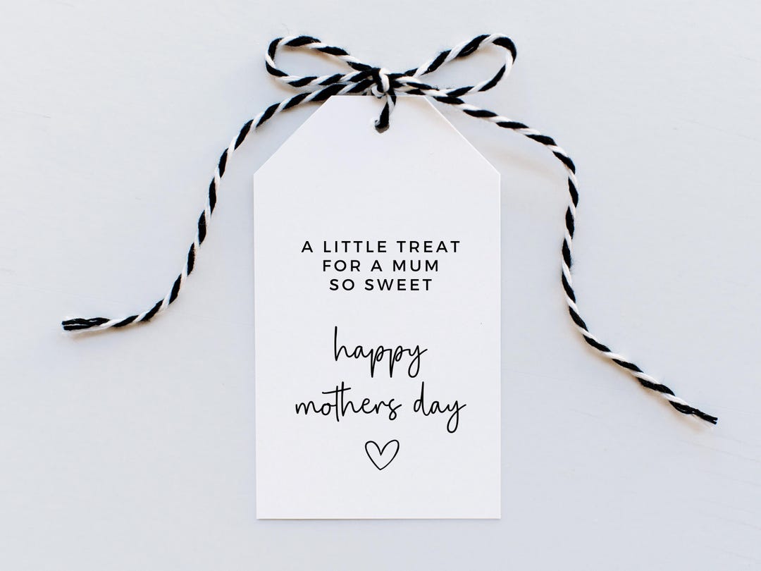 A Little Treat for a Mum so Sweet Happy Mothers Day Gift Tag/ Hearts ...