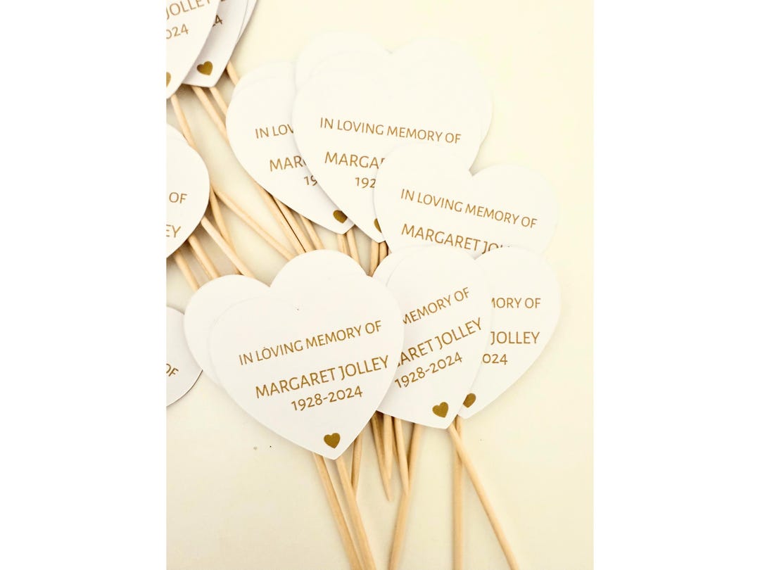 Personalised in Loving Memory Cupcake Toppers/ Celebration of Life ...