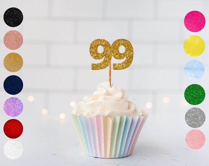 99 and Fabulous Cake Topper, 99th Birthday Cake Topper, 99th Birthday ...