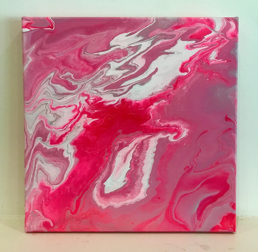 Pink Neon Acrylic Pouring Painting - Etsy
