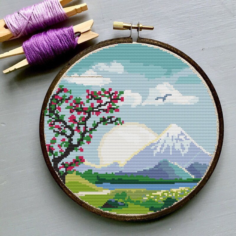 Sunrise Cross Stitch - Etsy