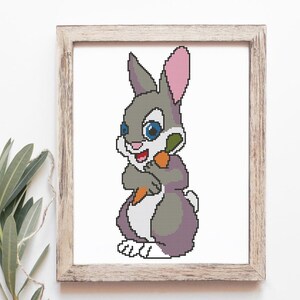 Rabbit Cross Stitch Pattern, Cute Embroidery Pattern, Cute Rabbit ...