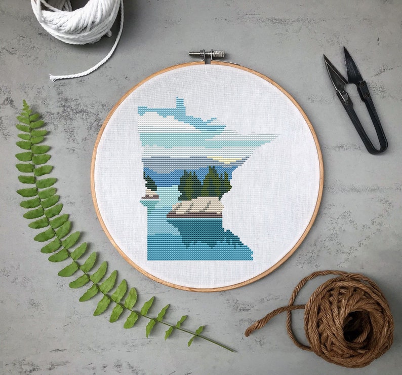 Minnesota State Modern Cross Stitch Pattern Nature Counted - Etsy