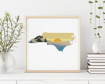 North Carolina Landscape Cross Stitch Pattern - Etsy