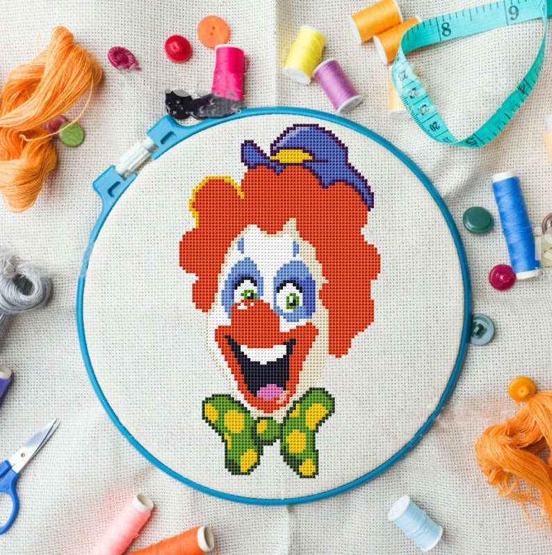 Clown Cross Stitch Pattern PDF Pattern Digital Download Counted Cross ...