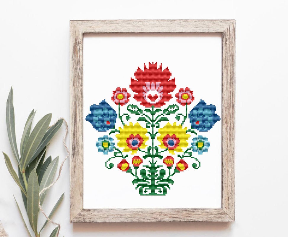 MEXICAN DESIGN Cross Stitch Pattern Pdf Modern Wall Decor | Etsy