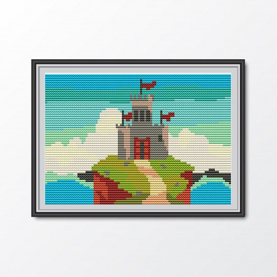 Castle cross stitchCartoon cross stitchfantasy castle cross | Etsy