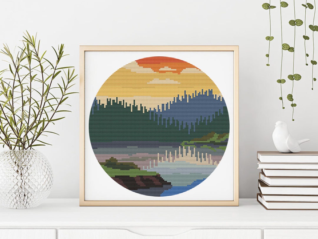 Landscape Cross Stitch Pattern,easy Landscape Pattern,easy Embroidery ...