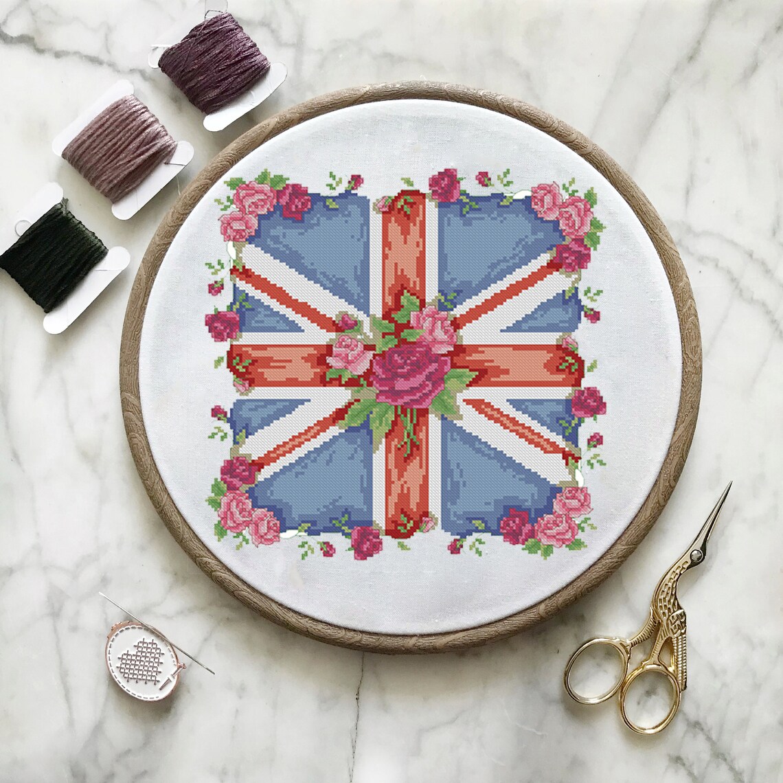 British Union Jack Flag Cross Stitch Pattern PDF Download Modern ...