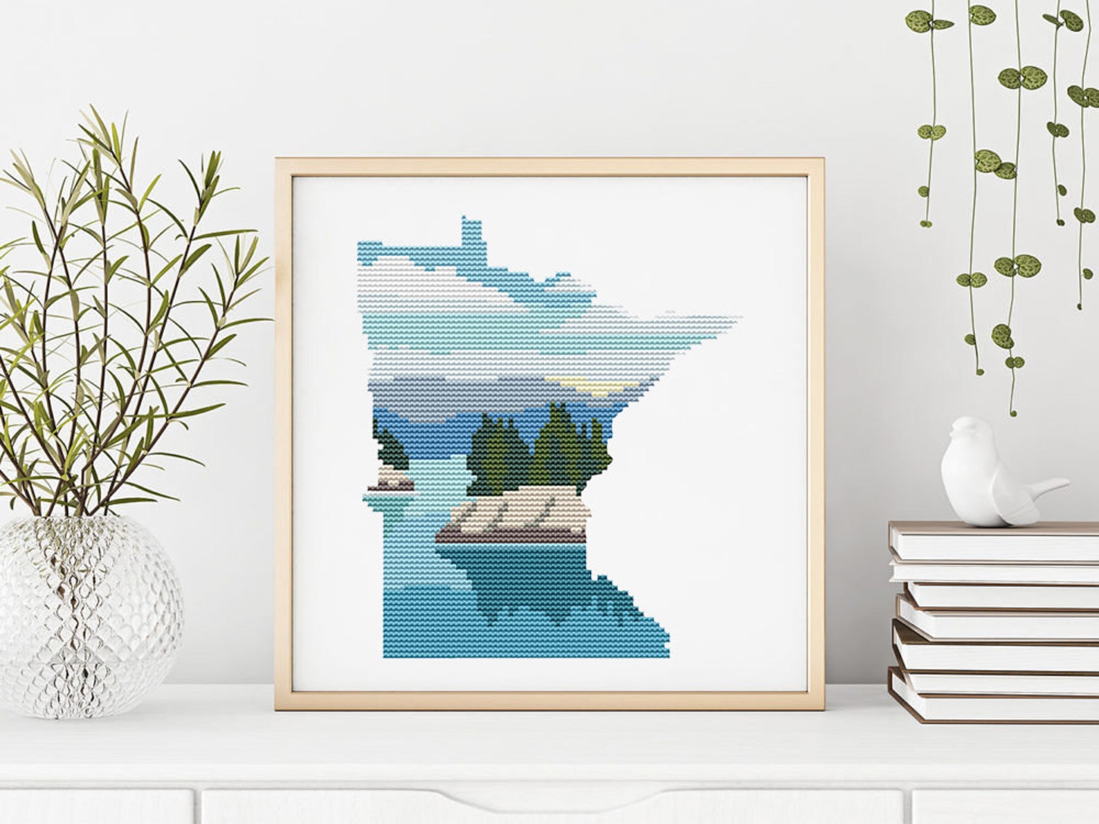 Minnesota State Modern Cross Stitch Pattern Nature Counted - Etsy