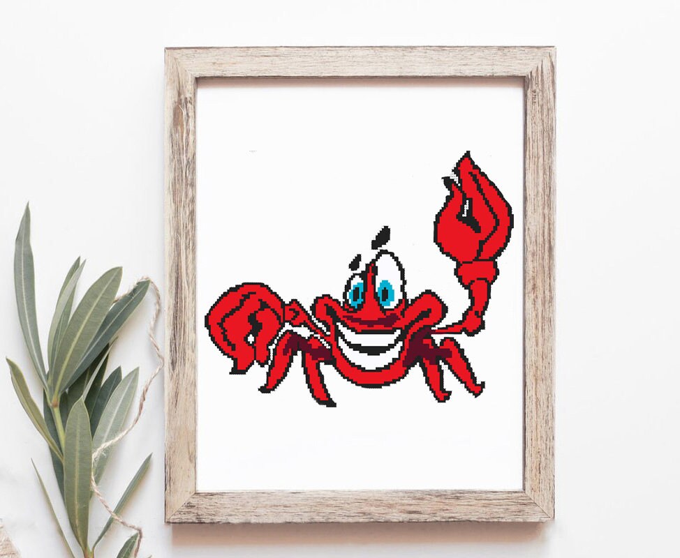 Crab Cross Stitch Pattern Modern Cross Stitch Sea Life - Etsy