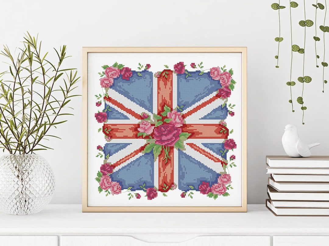British Union Jack Flag Cross Stitch Pattern PDF Download Modern ...