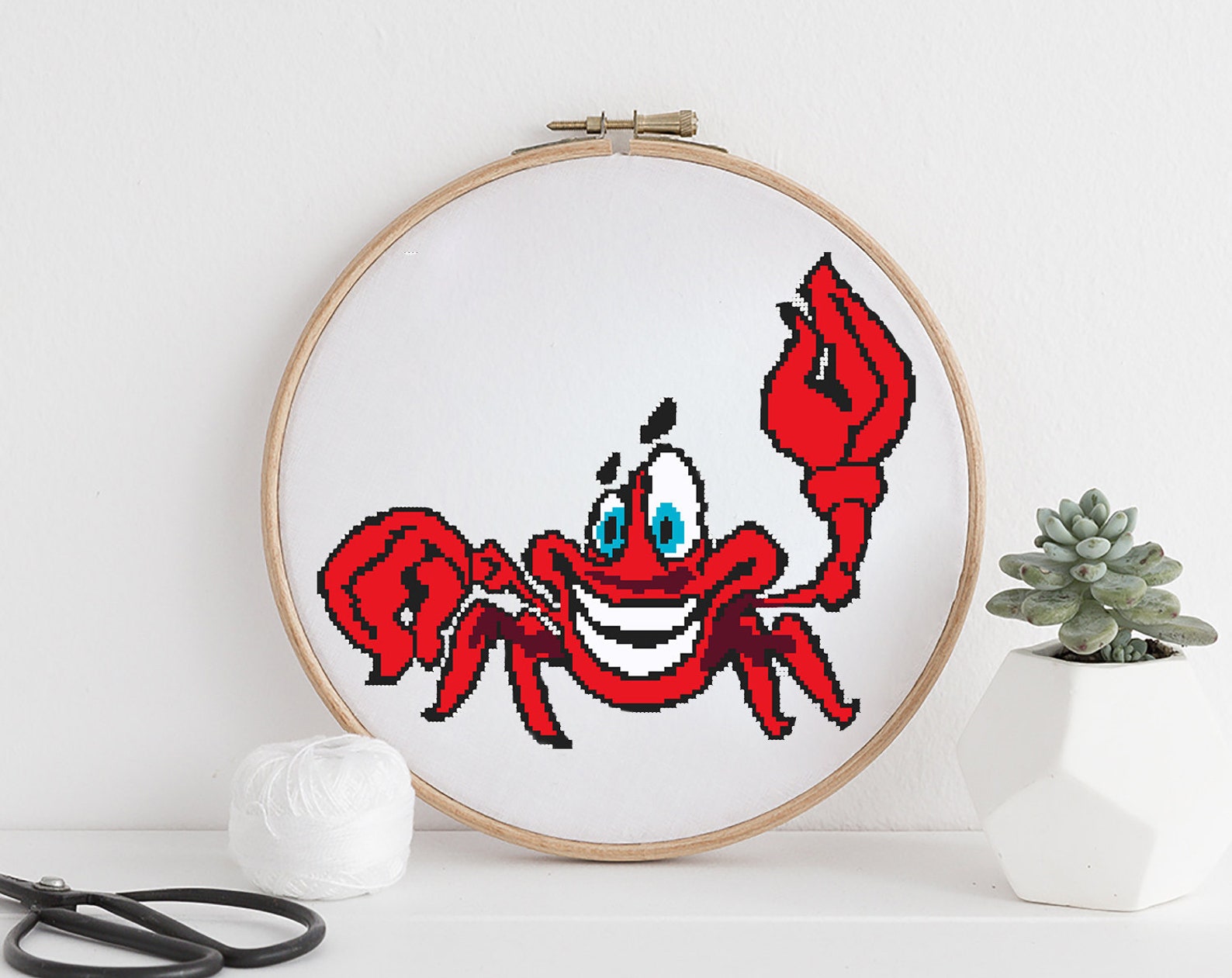 Crab Cross Stitch Pattern Modern Cross Stitch Sea Life - Etsy
