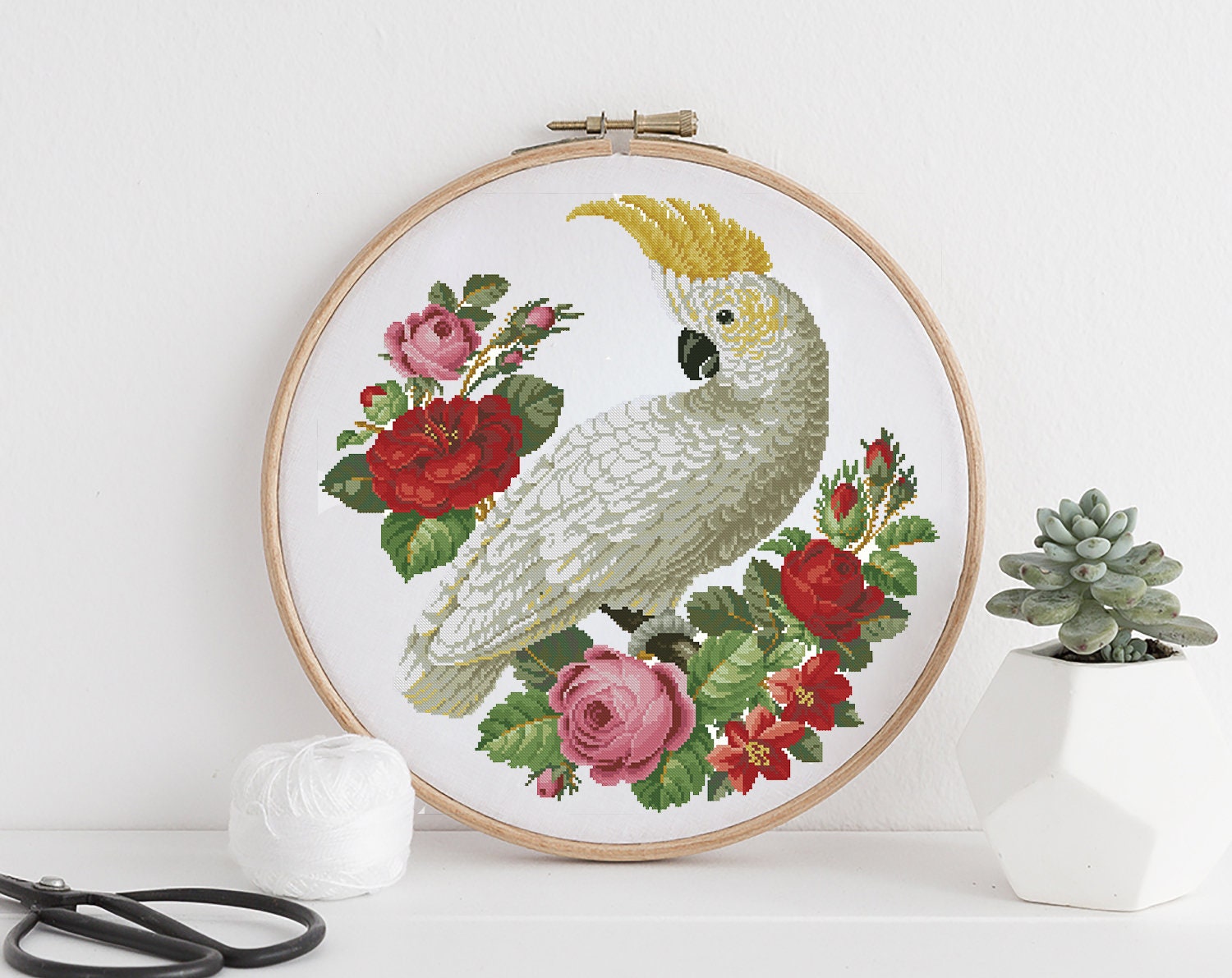 Parrot Cross Stitch Pattern Parrot Modern Cross Stitch Parrot - Etsy