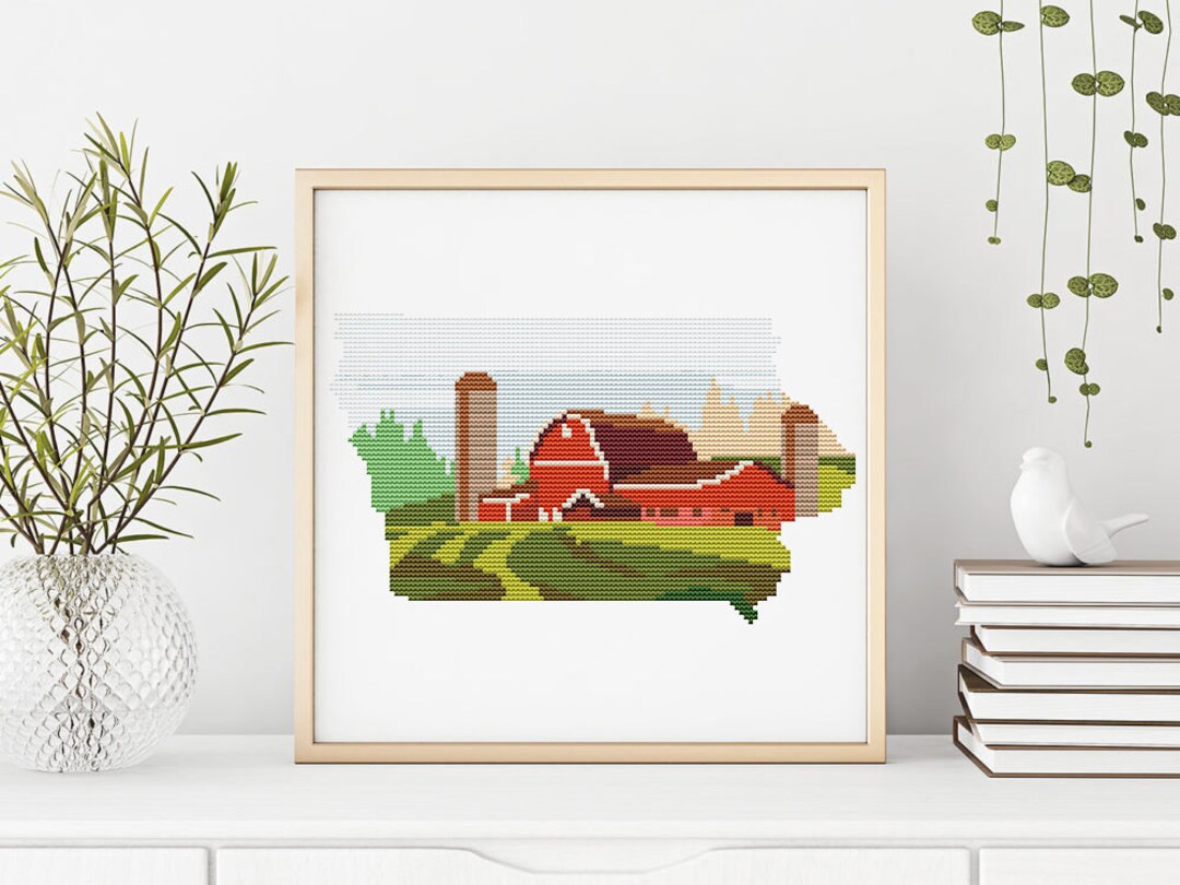Iowa Pattern, Iowa State Embroidery Pattern,embroidery Iowa Landscape ...