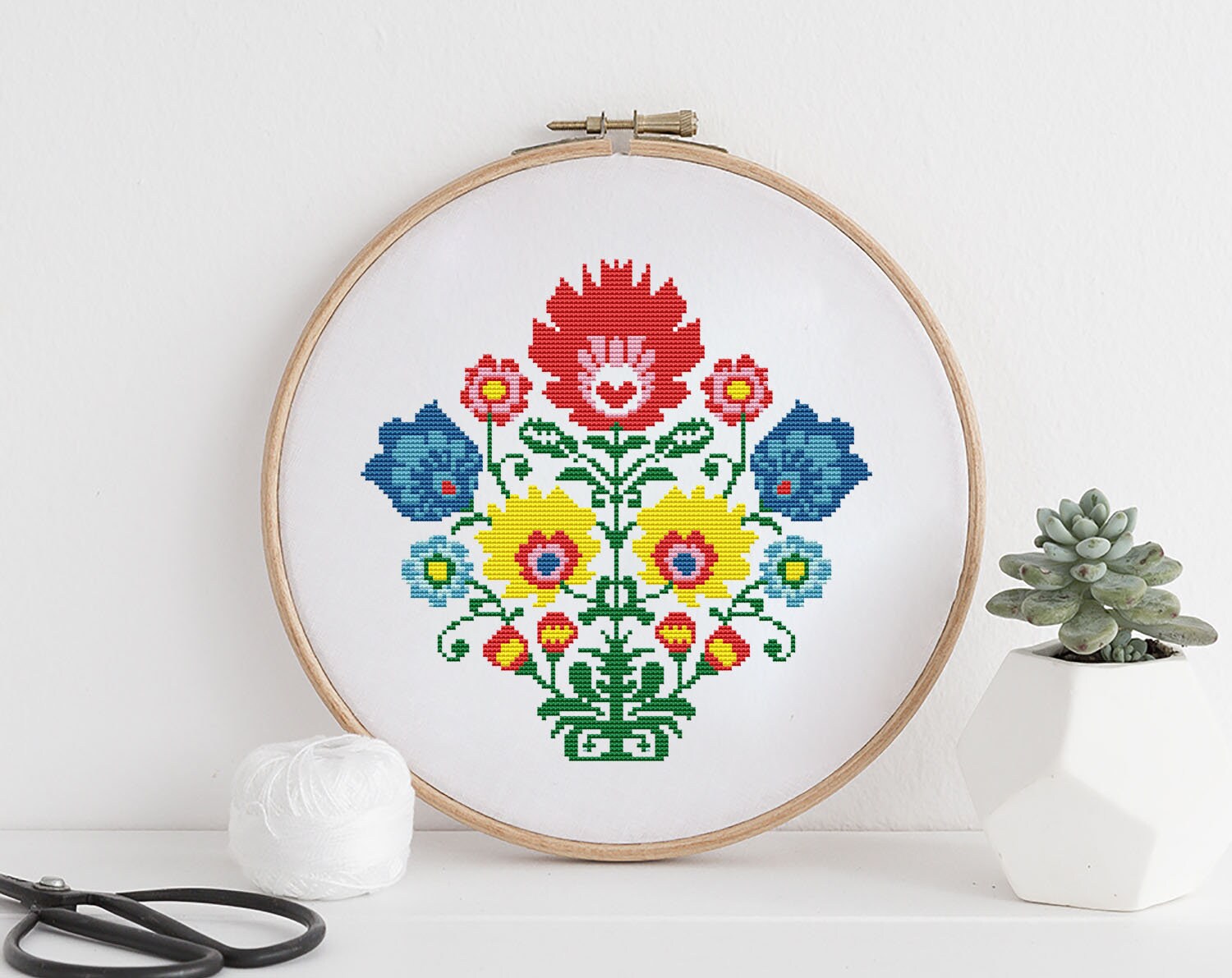 MEXICAN DESIGN Cross Stitch Pattern Pdf Modern Wall Decor | Etsy