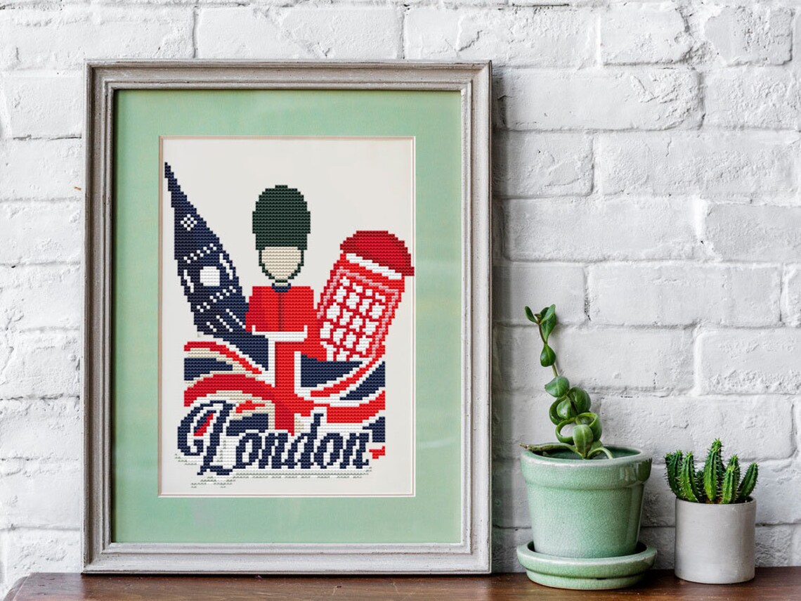 British Cross Stitch Pattern London Cross Stitch Landscape | Etsy