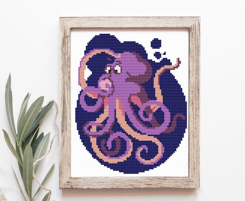 Octopus Kraken Cross Stitch Pattern PDF Nautical Sea Animal Nursery ...