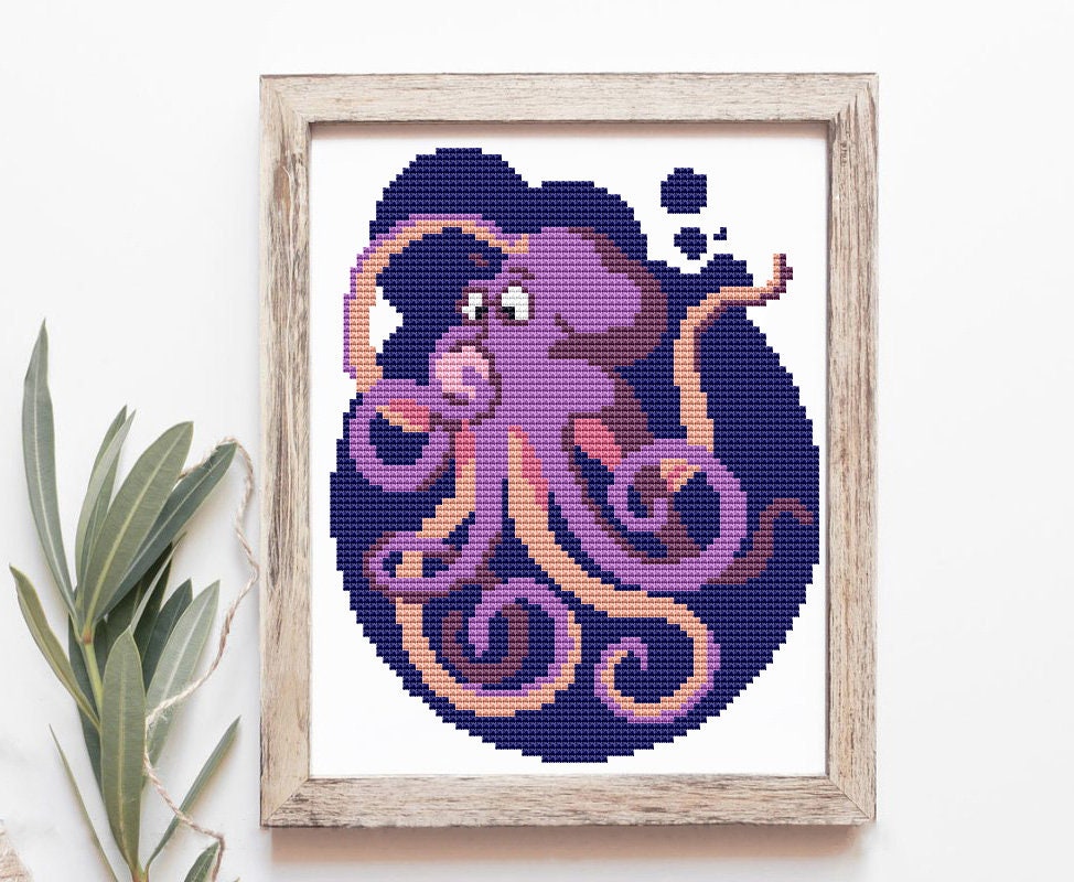 Octopus Cross Stitch Pattern Kraken Cross Stitch PDF Nursery - Etsy