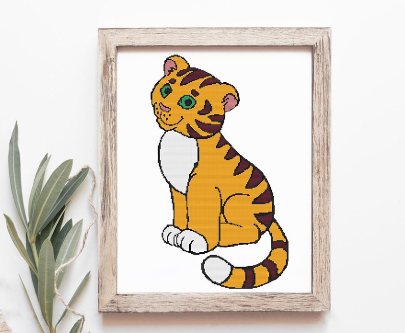 Cartoon Tiger Cross Stitch Pattern Winnie X Stitch Nursery Counted ...