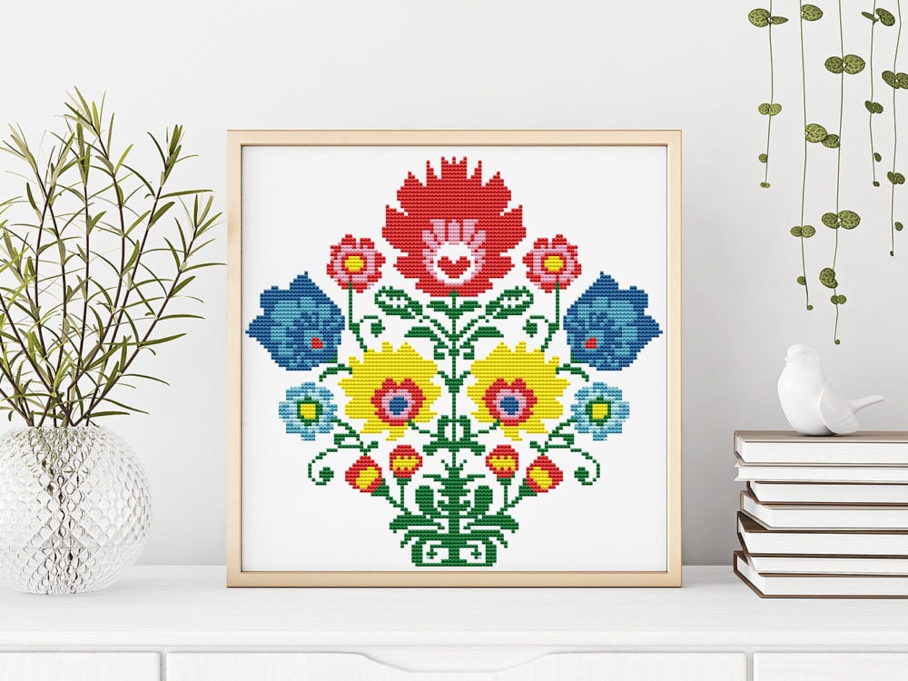 MEXICAN DESIGN Cross Stitch Pattern Pdf Modern Wall Decor | Etsy