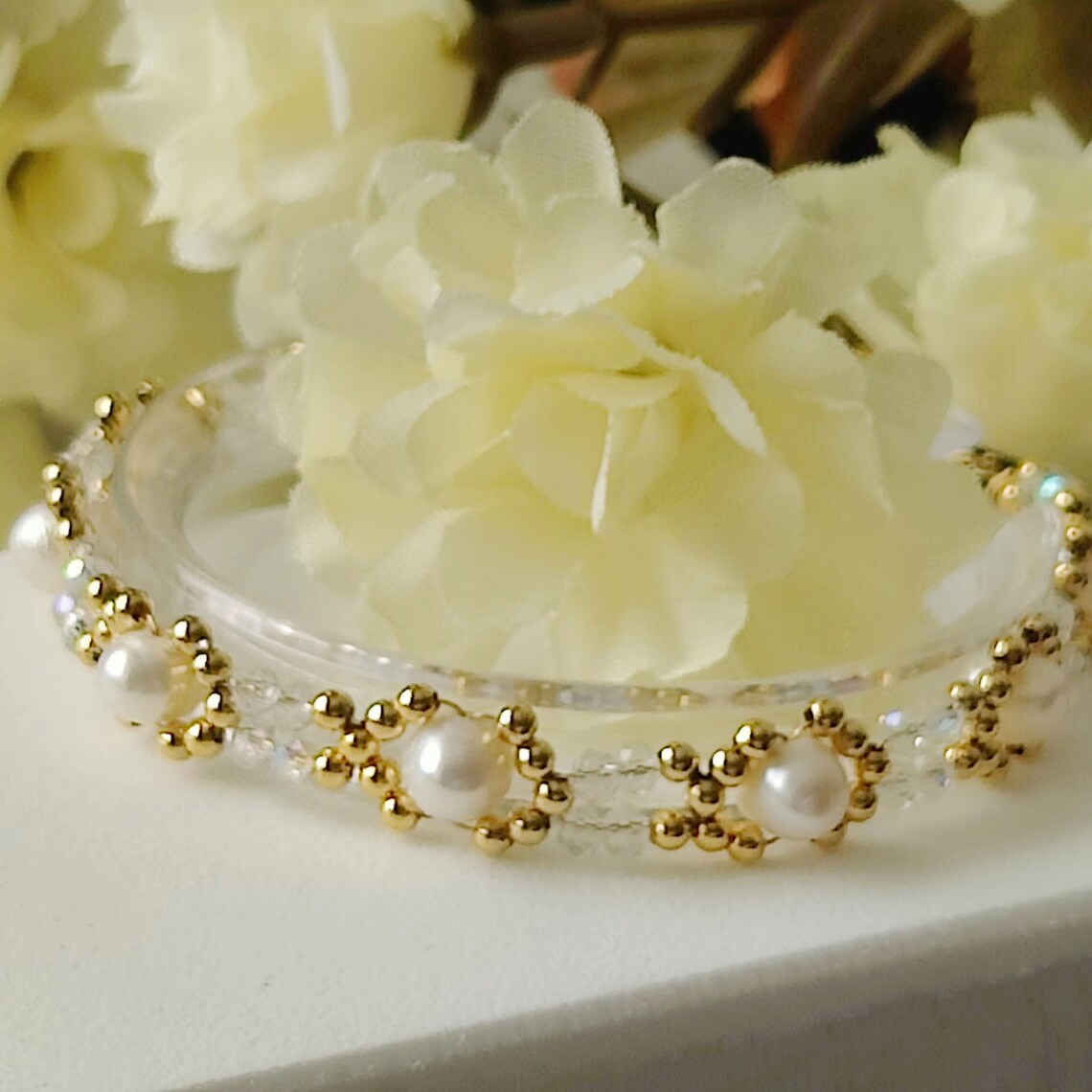 Handmade Pearl Bracelet, Pearl Beaded Bracelet, Minimalist Pearl Cuff ...