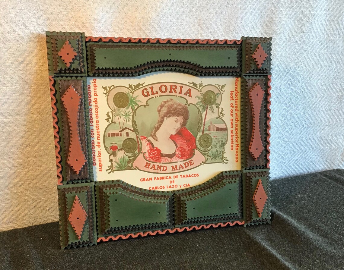 Cigar Box Lithograph Tramp Art Frame | Etsy