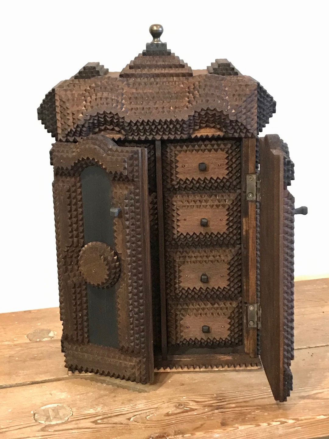 Tramp Art Spice Chest - Etsy